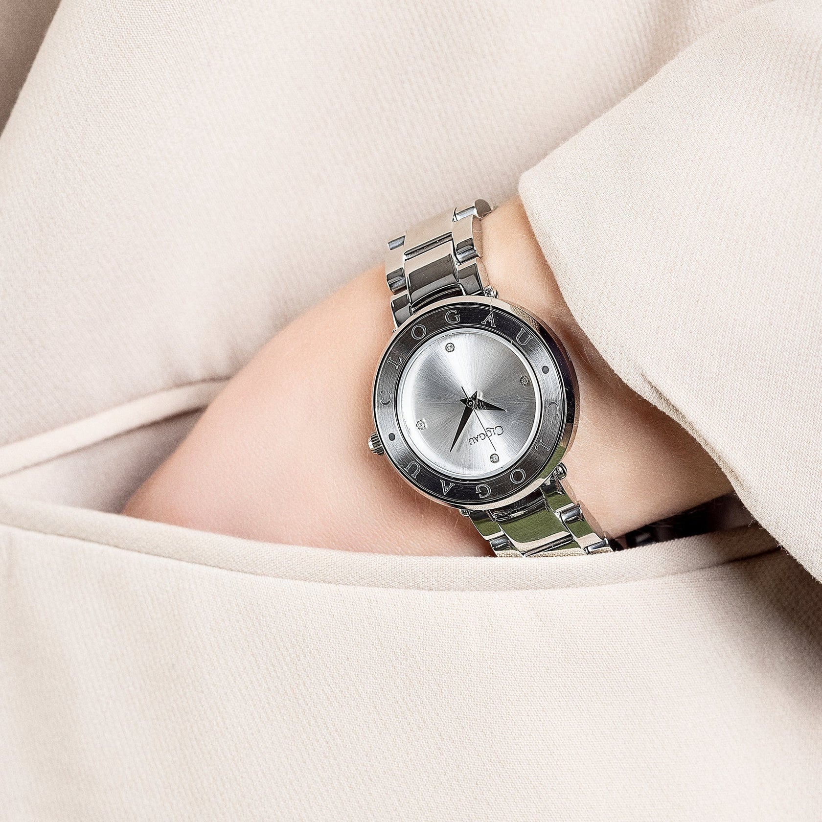 Alaw Silver-Tone Diamond Watch – Clogau