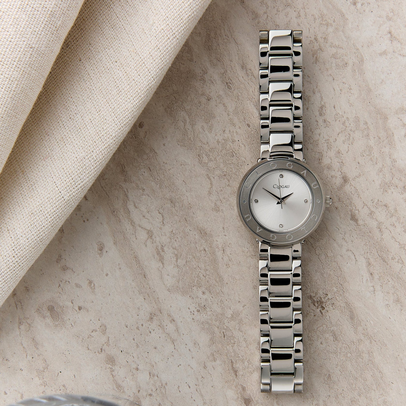 Alaw Silver-Tone Diamond Watch – Clogau