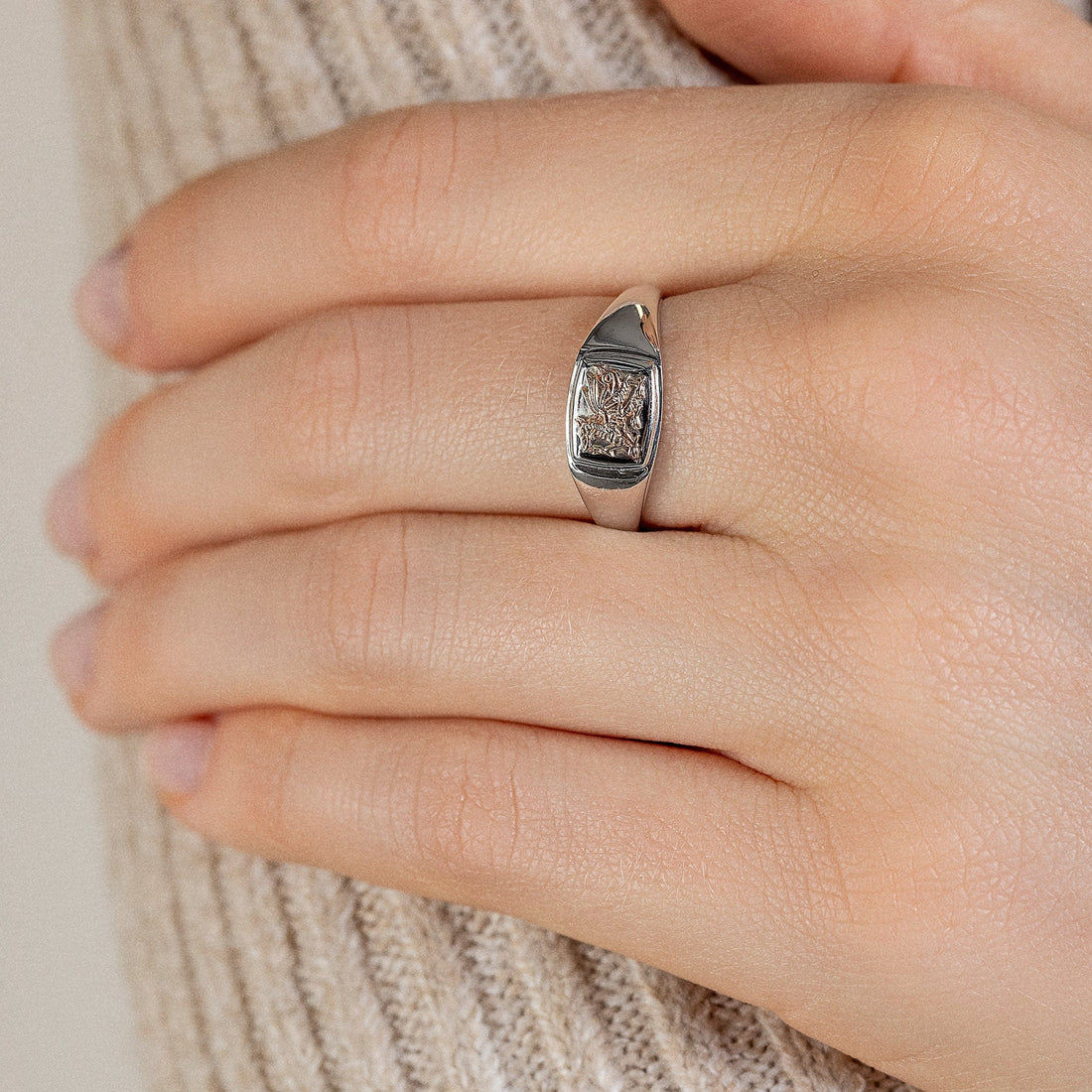 Welsh Dragon Silver Signet Ring – Clogau